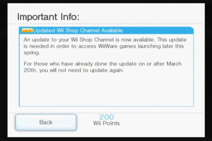 Wii Shop Channel Update (Update) - Pure Nintendo