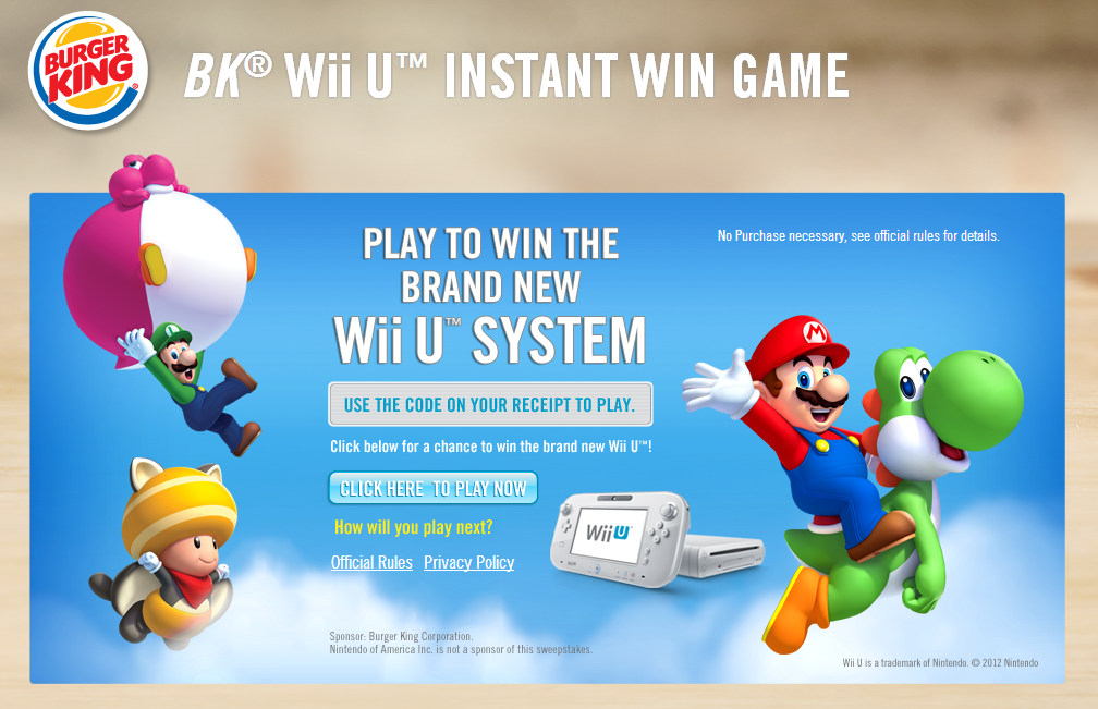 Burger King Toys And BK Wii U Instant Win Game - Pure Nintendo